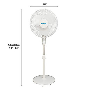 Hurricane Supreme Oscillating Stand Fan w/ Remote 16 in - White