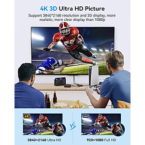 HDMI Switch 4K 60Hz, 3 in 1 Out HDMI Splitter for HDTV/Xbox/PS5/Fire Stick/DVD Player/PS4/PS3 4K 1080P 3D, Meofia HDMI Hub 3 Port HDMI Switch Box, HDMI 2.0 Switcher Multi HDMI Adapter