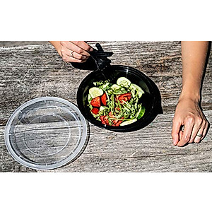 Meal Prep Container Reusable with Lids [25 Set- 24oz] Round Ideal-Lunch Container, Food Prep Containers, Food Storage Bento Box, Portion Control | Stackable | Microwave | Dishwasher | Freezer Safe.
