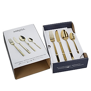 MIKASA Diseno Gold Cutlery Set, 16 Pieces