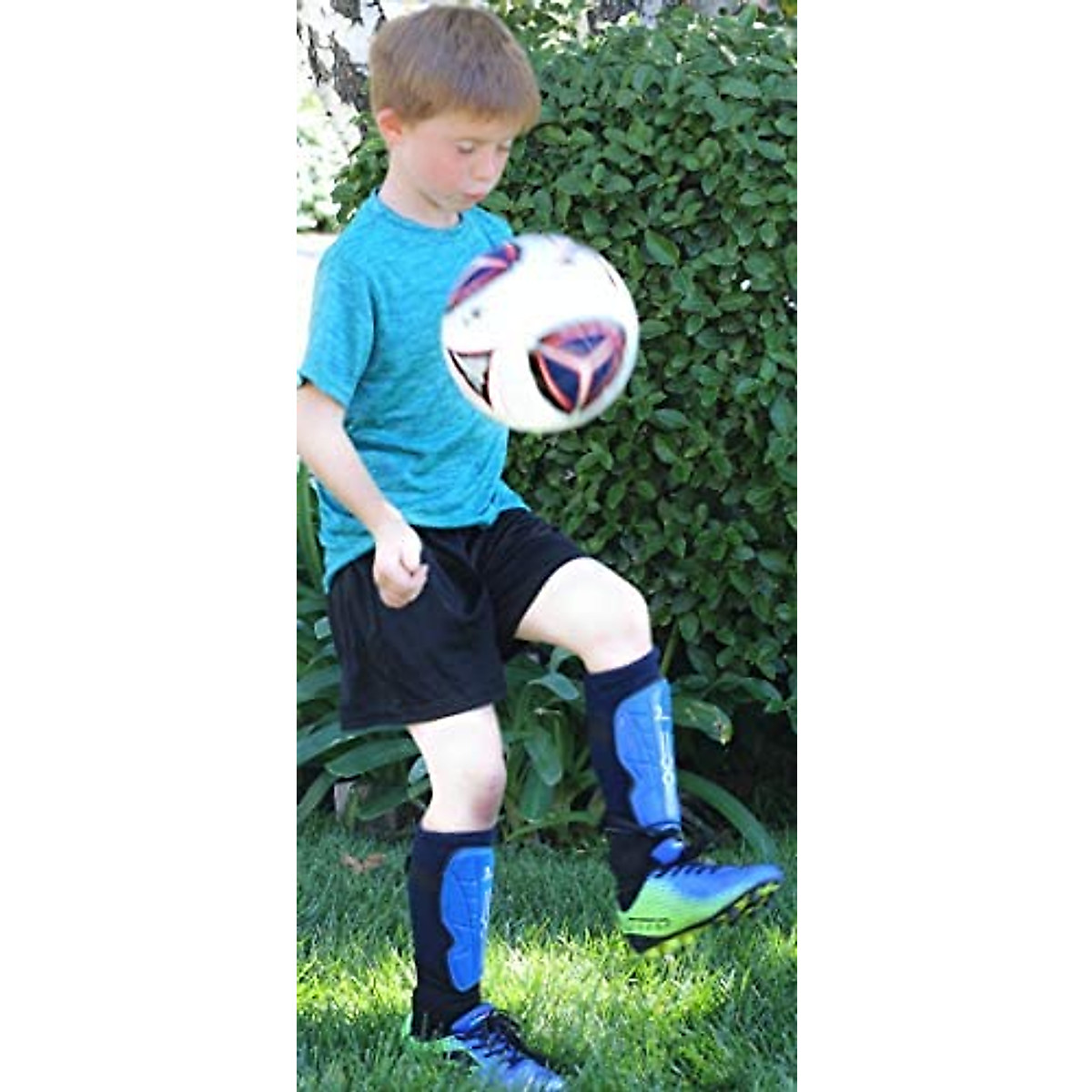Kids Shin Guard XS Size fits Most Kids Ages 3-5 (Blue)