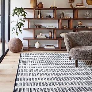 Rugs USA x Arvin Olano Parker Check Textured Area Rug, 4x6, Ivory