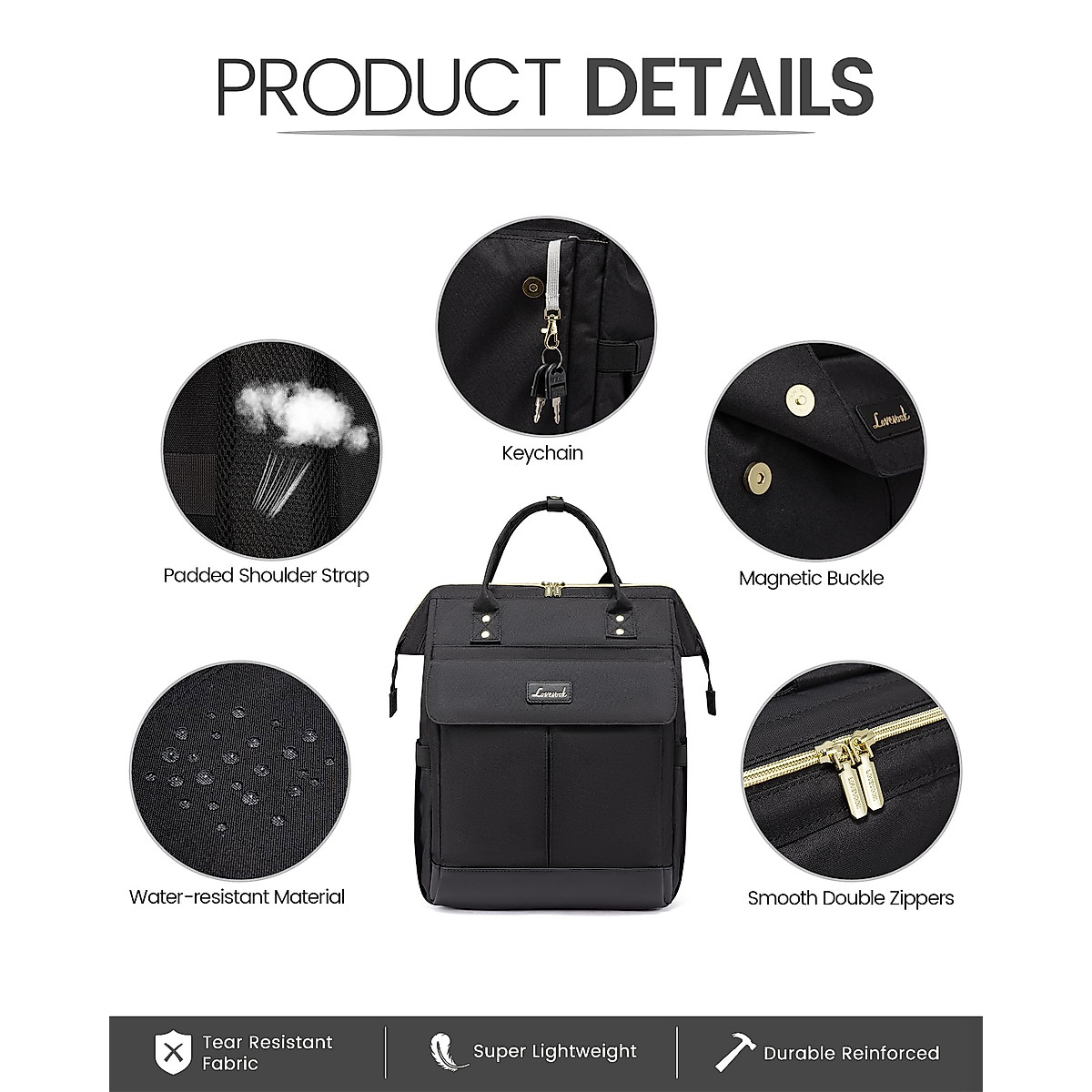 LOVEVOOK Laptop Backpack for Women,15.6 Inch Work Travel Backpack with Charging Port, Teacher Nurse Bag With Organizer Pouch Fashion Daypack Computer Backpack for Business College