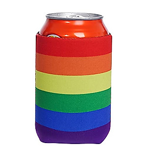 12 Pack Rainbow Can Sleeves Insulated Beer Can Coolers Sleeves Collapsible Neoprene Drink Coolies for Weddings Pride Parties