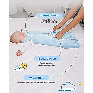 Lictin Baby Sleep Sacks-3 Packs Cotton Baby Wearable Blanket 0.5 TOG,Unisex Sleepsack with Adjustable Length 18-36 Months, Baby Sleeping Bag with 2-Way Safe Zipper for Infant Toddler Boy or Girl