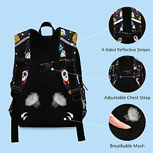 Planet Galaxy Childish Astronaut Toddler Backpack for Kids Boy Girls Age 3-6, Preschool Mini Backpack with Leash