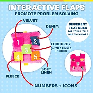 Buckle Toys - Bella Square - Learning Activity Game - Develop Motor Skills and Problem Solving - Travel Essential for Toddlers 1-3