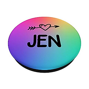 Jen Gift Rainbow Watercolor Black Heart Arrow Jen