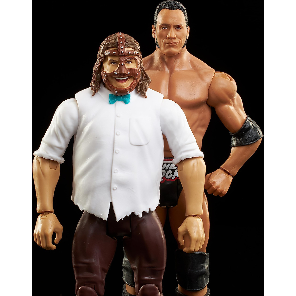 Mattel WWE The Rock vs Mankind Championship Showdown Action Figure 2-Pack with Championship, 6-inch