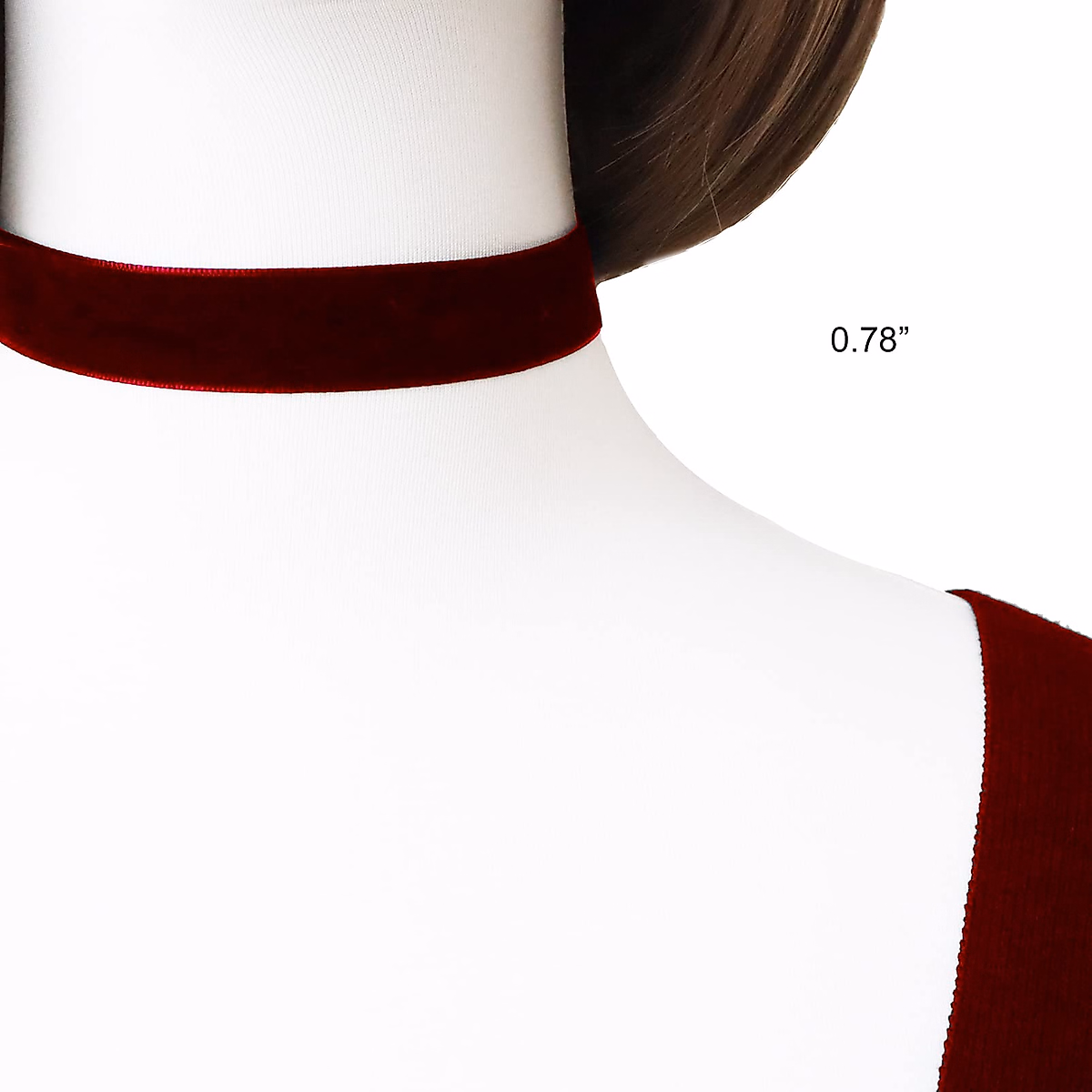 iuviwey Versatile Red Velvet Choker Set - 6-Piece Variety Pack of Adjustable Necklaces - Classic to Bold Widths for Every Style (Claret Red)