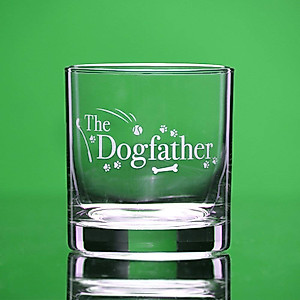 National Etching Dog Lover Gifts - The Dogfather - Whiskey Glass For Dog Dads