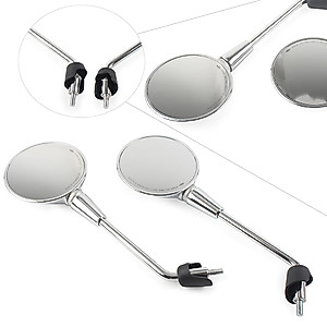 Newsmarts Motorcycle Rearview Side Mirrors, Rear View Mirror For Handlebars Replacement For Vespa Sprint, GTS300ie, Primavera, Elettrica 30/45MPH, For Piaggio, CM262001, CM262002, Chrome