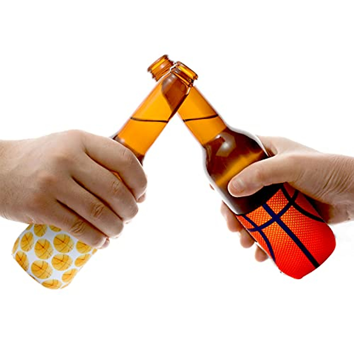 21 Pieces Basketball Pattern Beer Can Coolers 17 Oz Sports Soda Cover Coolies Sublimation Sleeves for Weddings, Bachelorette Parties Funny HTV Party Favors