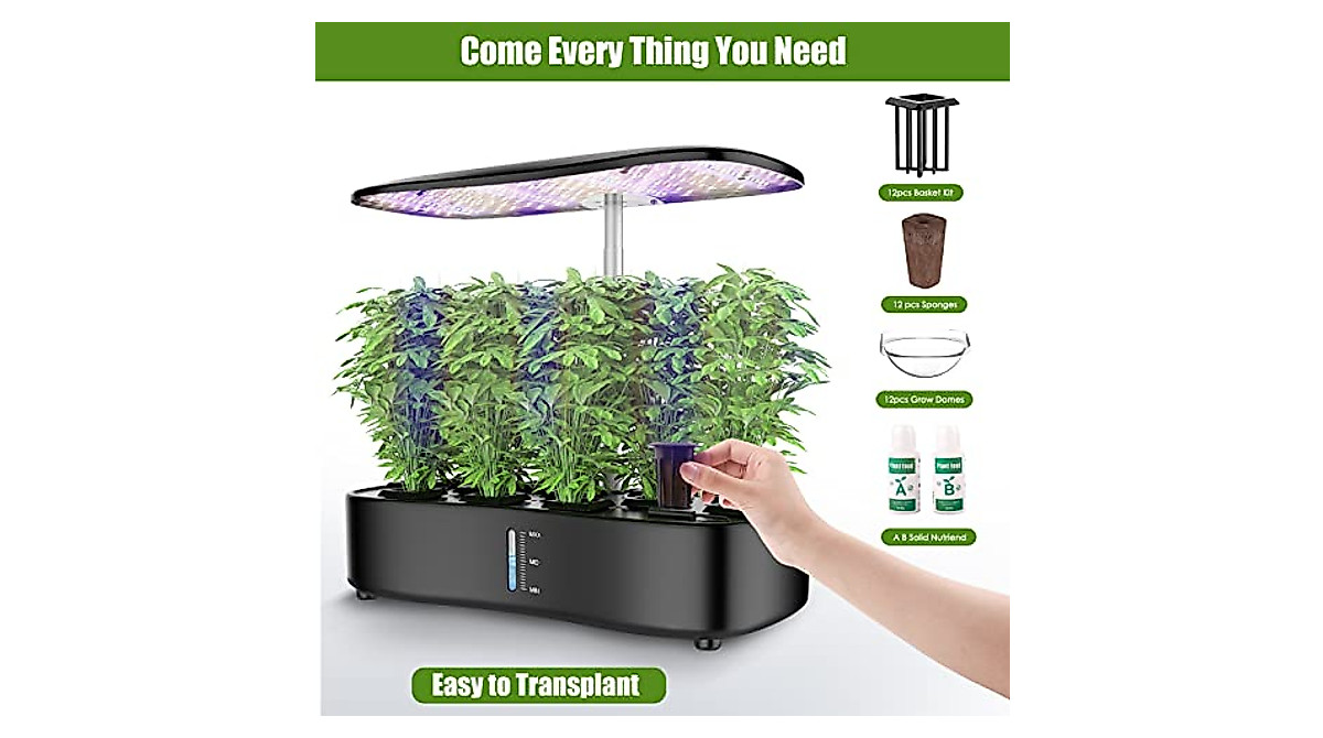 Indoor Hydroponics Growing System with 12 Pods | Fast, Mess-Free Gardening