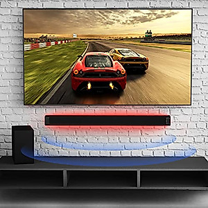 Technical Pro 500 Watts LED Color Changing Soundbar with Subwoofer | Powerful Sound Bar for TV, Home Theatre | Bluetooth Enabled, Black
