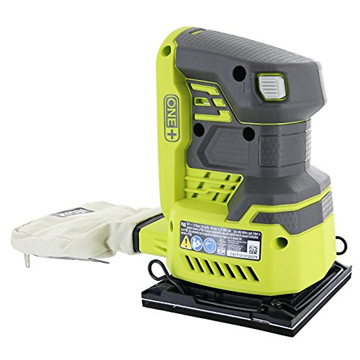 Ryobi P440 One+ 18V Lithium Ion 12,000 RPM 1/4 Sheet Palm Sander w/ Onboard Dust Bag and Included Sanding Pads (Battery Not Included, Power Tool Only)