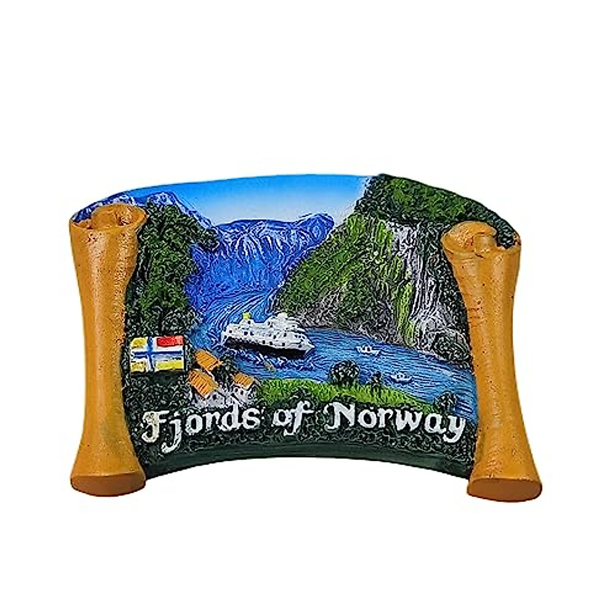 Fjords of Norway 3D Fridge Magnet Souvenir Gift,Resin Handmade Norway Refrigerator Magnet Home & Kitchen Decoration Collection