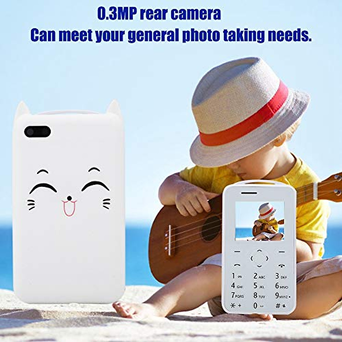 CHICIRIS Mobile Phone, Rear Camera 0.3mp A5 Straight Mini Card Mini Phone, Support Multi-languauge 3.5mm Round Hole Single Card Slot for Child Adult Old Man Students