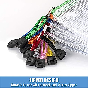 Sooez 24 Pack Mesh Zipper Pouch, Poly Zip Envelope with Label Pocket, Pencil Case Bulk, Pencil Bags Zipper Pencil Pouch, Reusable Envelopes, for Bills, Cash, Cosmetics, 9.1×4.7 Inches