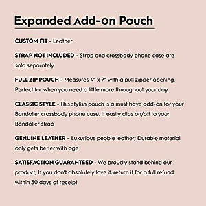 Bandolier Expanded Zip Pouch - Black/Pewter - Phone Case & Strap Sold Separately