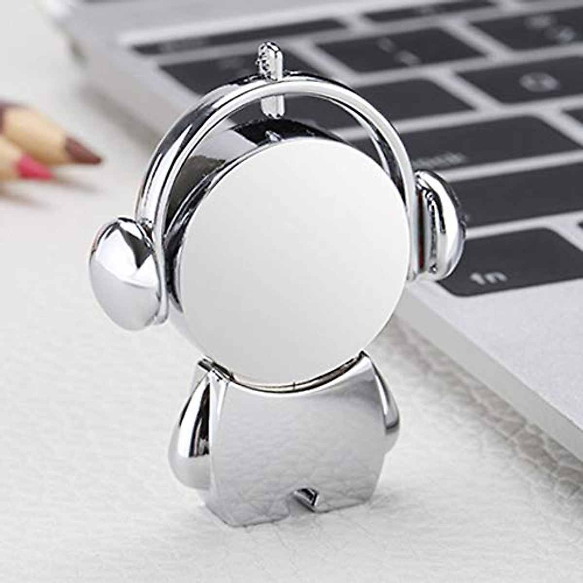 Novelty Cute Cartoon Flash Drive 64GB Thumb Drive Memory Stick for PS4/PC/Laptop/Computer/External Storage Data/Photo/Video(Silver-Smile)