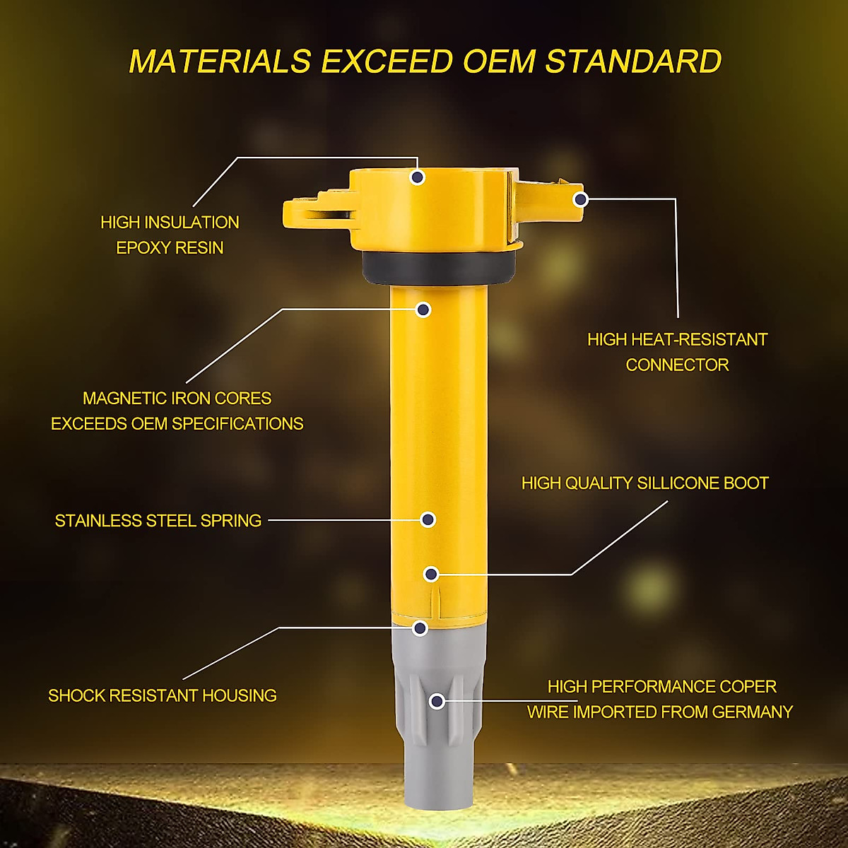 Partselect 6PCS Ignition Coil Pack UF502 4606869AA 4606869AB UF-502 Replacement for 2006-2010 Chrysler 300 Town & Country Sebring Dodge Magnum Charger Nitro Avenger Challenger 2.7L 3.5L 4.0L V6