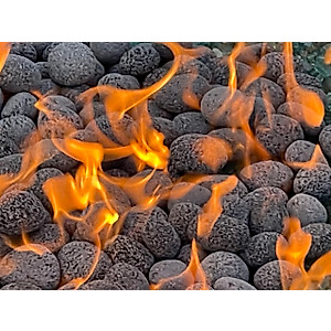 Premium Pebbles Black Lava Rocks for Fire Pit - 2 to 3 inch - 10 lbs - Gas Fireplace Rocks - Decorative Lava Stone for Indoor & Outdoor Gas Fireplace