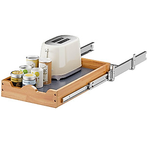 OCG Pull Out Drawers for Cabinets 11" W x 21" D, Slide Out Wood Drawer Shelf, Pull Out Shelves for Base Cabinet Organization in Kitchen, Pantry, Bathroom