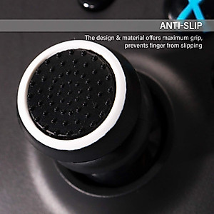 Playrealm FPS Thumbstick Extender & 3D Texture Rubber Silicone Grip Cover 2 Sets for Xbox Series X/S & Xbox One Controller(Black+Clear)