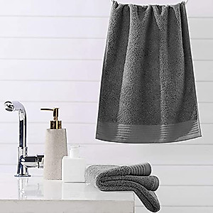 VANZAVANZU 3 Pack Hand Towels for Bathroom Premium Hand Towels Set (13×29 in) Ultra Soft and Highly Absorbent Bathroom Hand Towels Upgraded (Dark Grey)