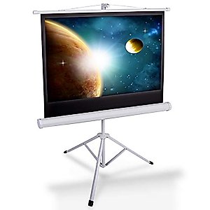 Pyle Portable Projector Screen Tripod Stand - Mobile Projection Screen , Lightweight Carry & Durable Easy Pull Assemble System for Schools Meeting Conference Indoor Outdoor Use, 40 Inch(PRJTP42)