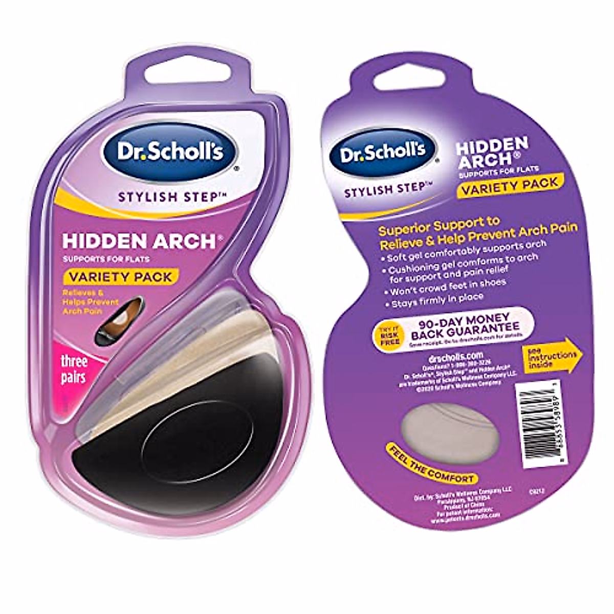 Dr. Scholl’s Stylish Step Hidden Arch Support for Flats, 3 Pairs