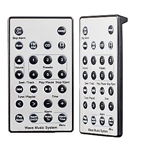 Universal Replacement Remote Control for Bose Sound Touch Wave Music Radio System I II III IV (Without Battery)-Silver