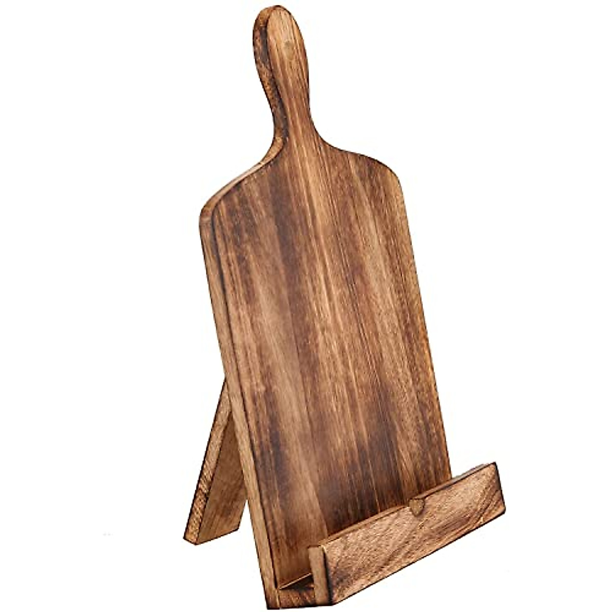 Valentines Day Gifts Wooden Cookbook Stand Recipie Book Holder for Cooking Cook Book Stand Chopping Board Style Foldable Easel for Kitchen Ipad Tablet (Brown)