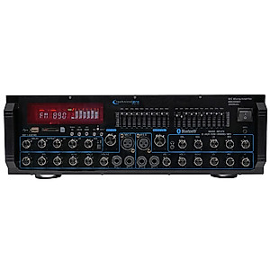 Rockville Karaoke Machine System w/Pair 12" Speakers+Bluetooth Mixer Amp+Mics + Rockville R14GSBR100 Red/Blk 14 Gauge 100' Ft. Mini Spool Car Audio Speaker Wire