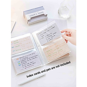 YOAVIP 3x5 Index Cards Clear Plastic Holder Organizer Pouches Book Binder 40 Page Hold 160 Cards