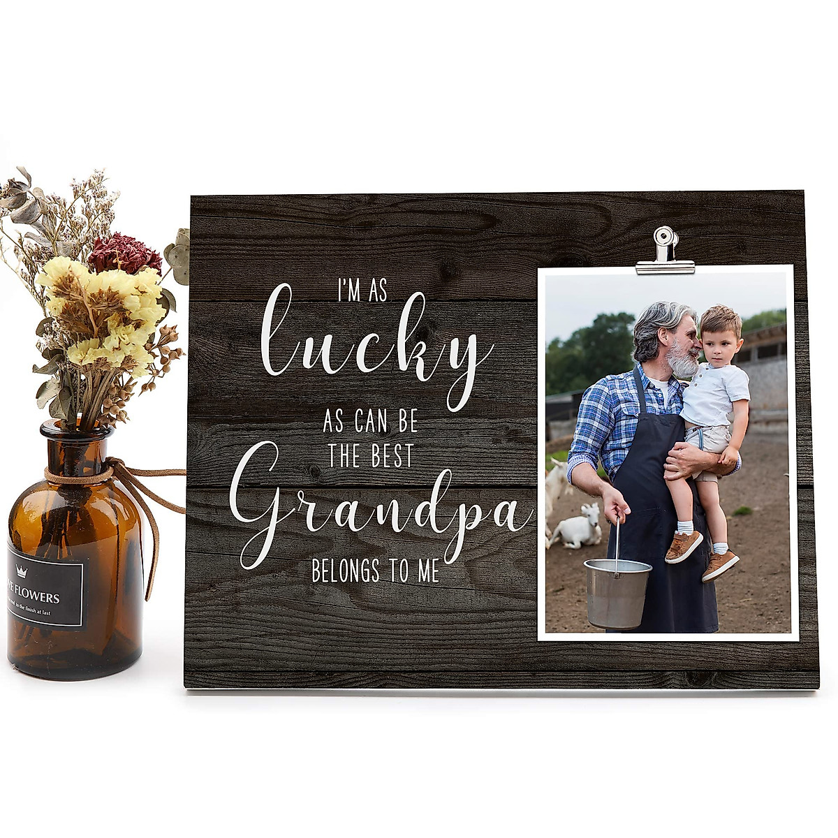 FDFHOME Appreciation Grandpa Picture Frame, Grandparent's Day Gift for Grandpa, Grandpa Birthday, Christmas gift from daughter, Fathers Day Gift for Grandpa First Christmas Gift for Grandpa