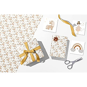 Gift Wrapping Paper - Unicorn Wrapping Paper Birthday Girl -3 Wrapping Paper Sheets (25"x35") Cards & Ribbon - Unicorns Gifts for Girls, Kids Birthday Wrapping Paper Girls, Rainbow Wrapping Paper Kids Wrapping Paper & Baby Shower Wrapping Paper Girl