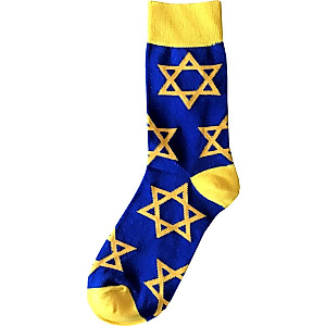 Blue Star Of David Symbol Mens Cotton Socks
