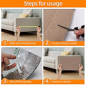 XUYEDOGLSH Cat Scratch Mat，Cat Scratch Carpet Trimmable Self-Adhesive Cat Scratch Pad,Decorative Cat Tree Shelf，Cat Wall，Cat Scratching Post,Cat Couch Protector 78.7"x15.8"