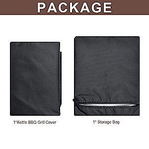 Flymer Charcoal Grill Cover Round Waterproof BBQ Grill Cover 30 Inch for Weber Charcoal Grill