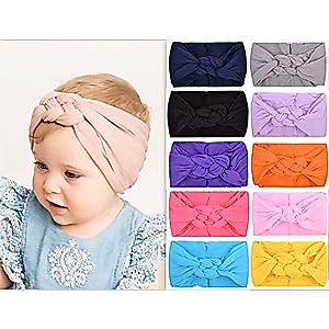 jollybows 20pcs Baby Girls Nylon Headbands Hairband Elastic Turban Hair Accessories for Kids Toddlers Infants