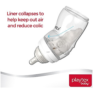 Playtex Baby Nurser Bottle with Disposable Drop-Ins Liners, for Breastfed Babies, 4 Ounce Bottles, 3 Count