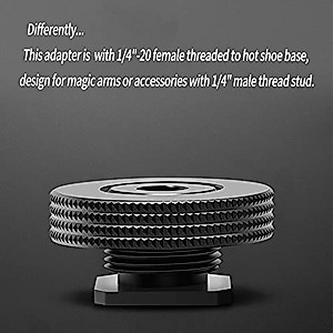 [2 Packs]- Atmoshue 1/4" Female Thread to Hot Shoe Adapter, Hot Shoe Mount Adapter with 1/4 to 1/4" Male Screw Adapter for Magic Arm, Monitor, Video Light