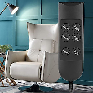 NDNCZDHC Remote Hand Control with 6 Button 5 Pin, Lift Chairs Remote Replacement Handset Controller Hand Control for Power Recliners