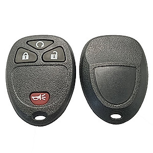 Keyless Entry Remote Car Key Fob Shell Case Fit for GM GMC Chevrolet Chevy Buick 4 Buttons Replacement with Button Pad (2 Key Shell)