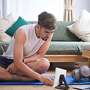 Doohickey Phone and Tablet Stand, Adjustable and Foldable, The Perfect Hands-Free Stand Compatible with Most Tablets and Cellphones Lightweight and Sturdy (Black)