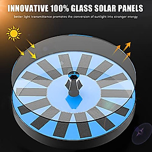 GAIZERL Solar Fountains Glass Panel and 3.5W Solar Fountain Pump, Outdoor Water Fountain with 4 Fixed Sticks & 7 Nozzles for Garden, and Pool