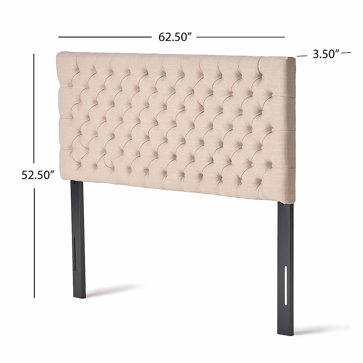 Christopher Knight Home Jezebel Button Tufted Fabric Headboard, Queen, Sand