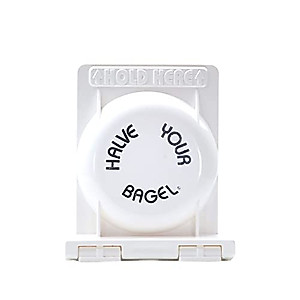 Halve Your Bagel Slicer Safely Cut Large, Medium, Small Bagels for Home Kitchens, Coffee Shops Easy to Use White Plastic Bagel Slicers